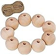 Amazon.com: 120 Pcs Unfinished Natural Solid Round Wood Spacer Beads ...