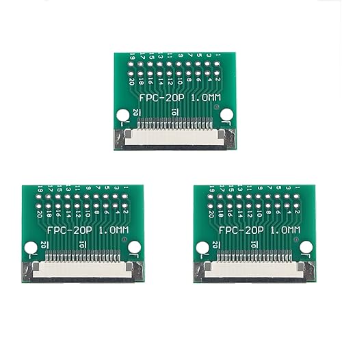 MTCELL 3 Pcs FFC FPC PCB Converter Board 20 Pin 1mm 0.5mm Pitch to Dip 2.54mm for FCC Cable ...
