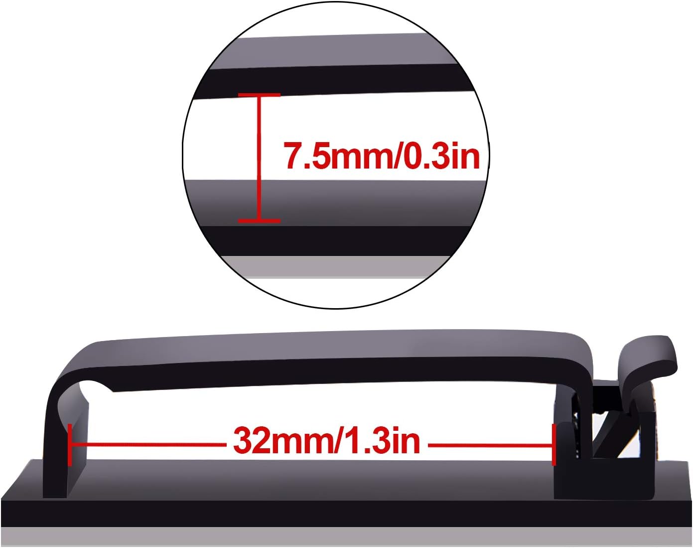 BQTQ 75 Pack Cable Management Clips Black Self Adhesive Cable Clips ...
