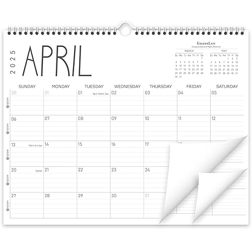 GuassLee 2025 Wall Calendar - 12 Monthly Calendar from Apr. 2025 to Mar ...