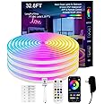 Amazon.com: MFWW Neon Rope Lights, 32.8FT IC+RGB LED Strip Lights, App ...