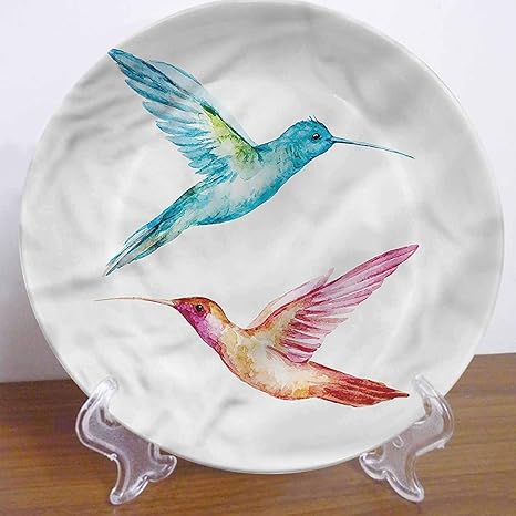 LCGGDB 10 Inch Watercolor Pattern Ceramic Decorative Plate,Colorful ...