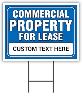 Amazon.com : Commercial Property for Lease Yard Sign Personalized 24" x ...