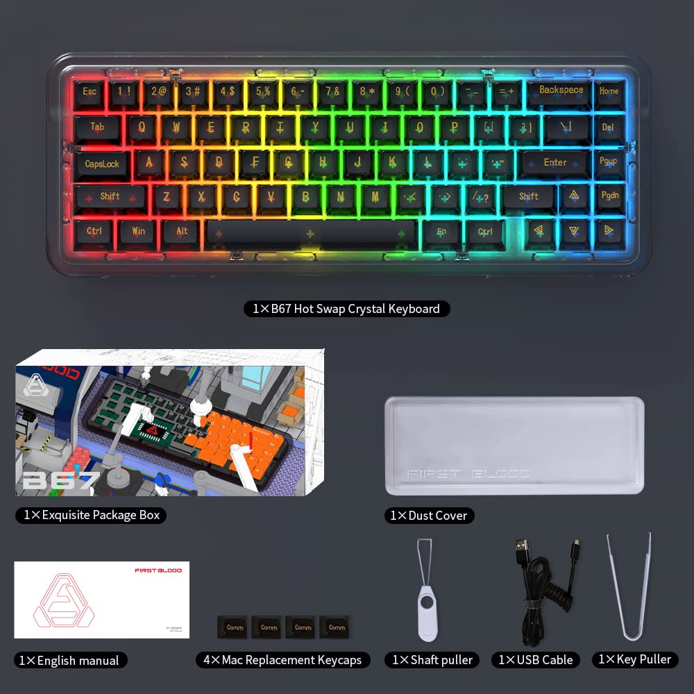 Mua 65% Transparent Crystal Acrylic Keyboard with Gasket Mount | MDA ...