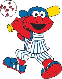 Sesame Street Elmo Baseball Cartoon Decors Wall Sticker Art Design ...