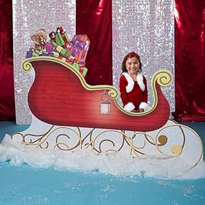 Amazon.com: Christmas Santa Sleigh Standee Standup Photo Booth Prop ...
