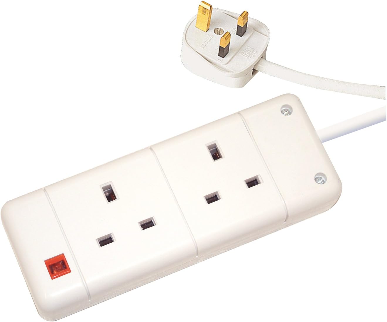 2-GANG Extension with Neon and Lead, White: Amazon.co.uk: Electronics