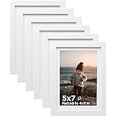 Amazon.com - KINLINK 8x8 Picture Frame White Set of 4, Wooden Square Photo Frames Matted 4x4 ...