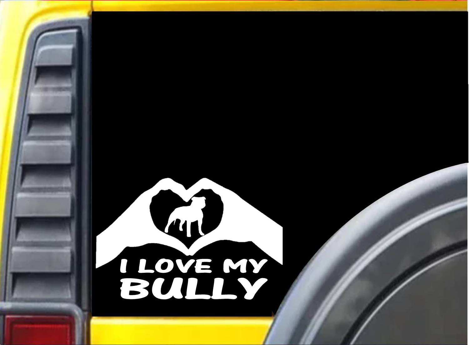 Amazon.com: Bully Hands Heart Sticker k067 8 inch American Bully dog ...