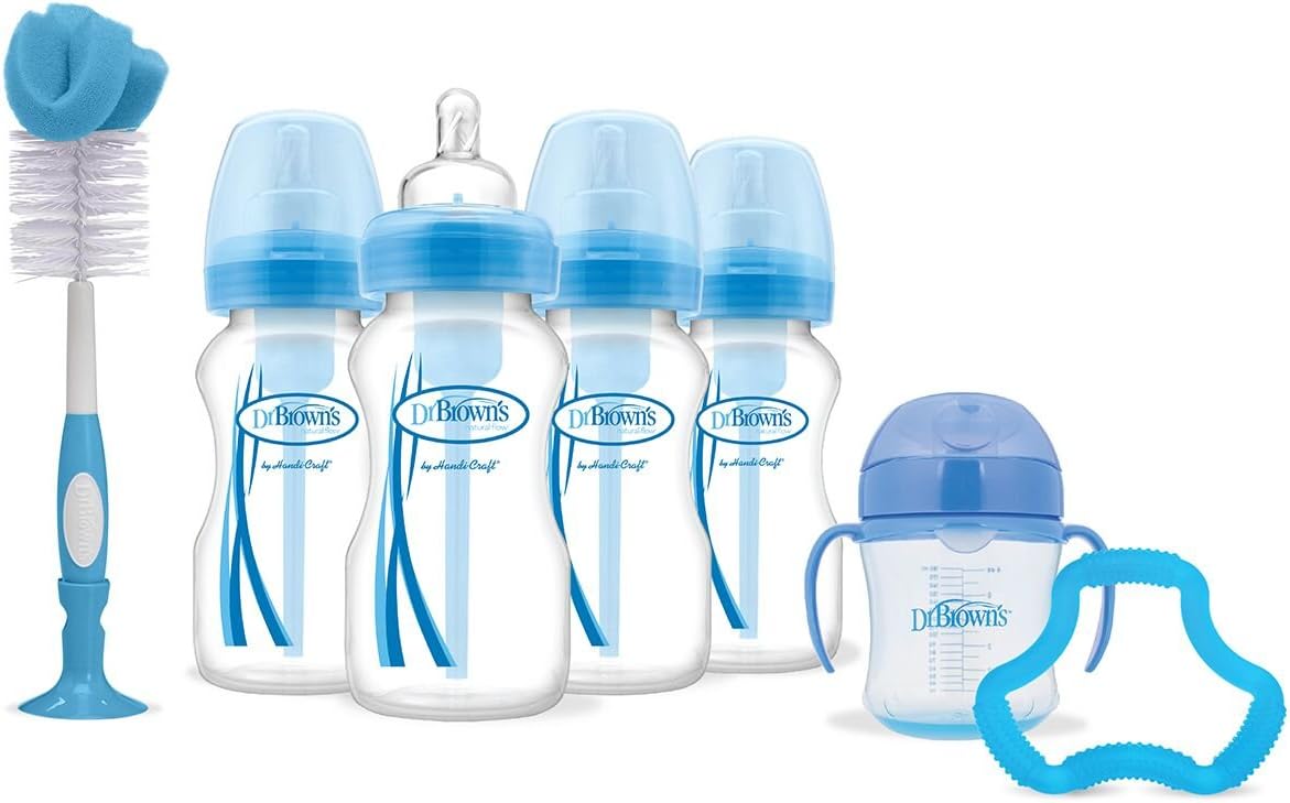Dr Brown’s Natural Flow Anti-Colic Vent Bottle, Beaker and Teether Set ...