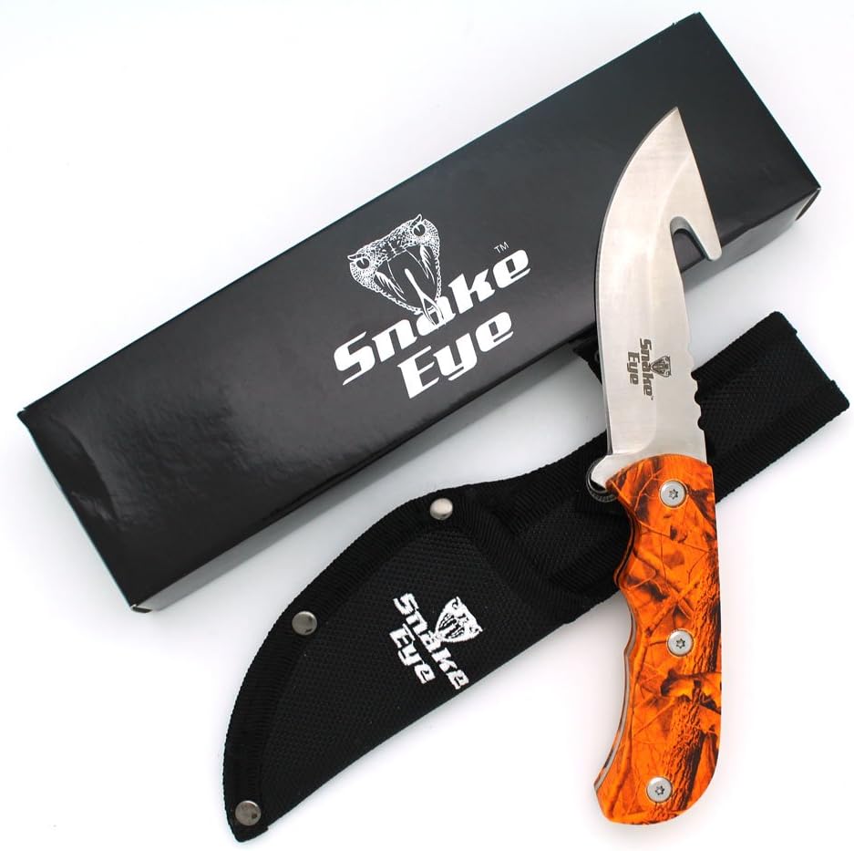 Snake Eye Tactical Skinner Fixed Blade Knife w/Gut Hook Blade 8.5 ...