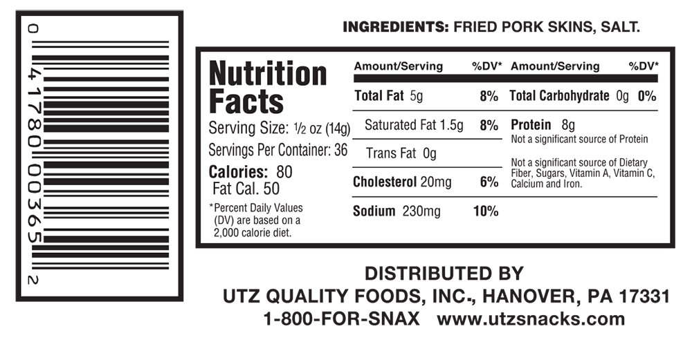 Utz Pork Rinds Nutrition Facts | Besto Blog