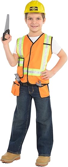 Builder Kit Kids Fancy Dress Construction Worker Boys Girls Childrens ...