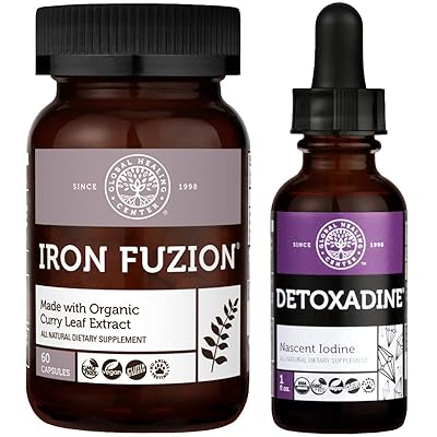 Buy Global Healing Detoxadine & Iron Fuzion - Organic Nascent Liquid ...