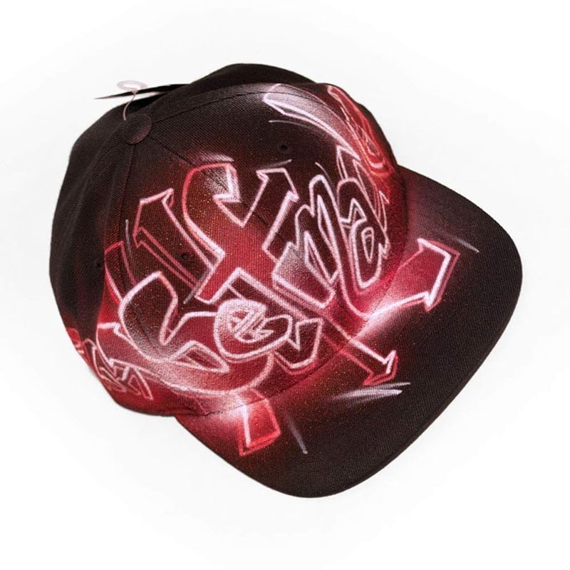 Amazon.com: HAND-PAINTED Hats Custom graffiti airbrushed flat Snapback ...