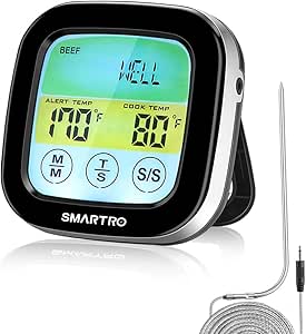 Amazon.com: SMARTRO ST59 Digital Meat Thermometer for Oven BBQ Grill ...