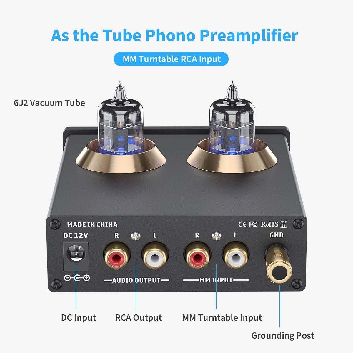Fosi Audio Box X1 Phono Preamp for MM Turntable Mini Stereo Audio Hi-Fi ...