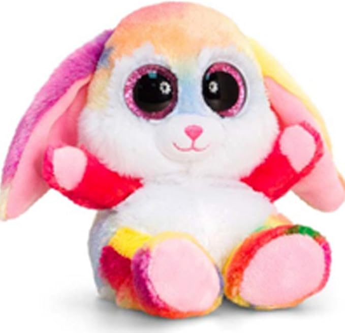 Keel Toys Animotsu Rabbit Plush Toy (15cm) (Rainbow): Amazon.co.uk ...