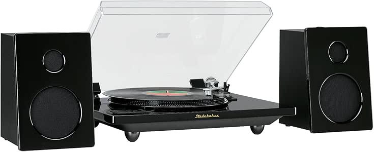 Amazon.com: Studebaker Hi-Fi Record Player Pro Modern Bluetooth ...