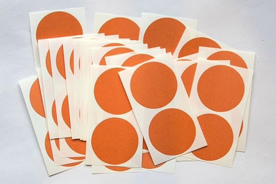 50 Orange Round Stickers - Sticky Coloured Self Adhesive Labels for ...