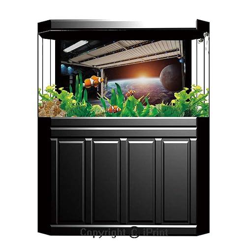 Fish Tank Background Decor Static Image Backdrop,Outer Space Decor ...