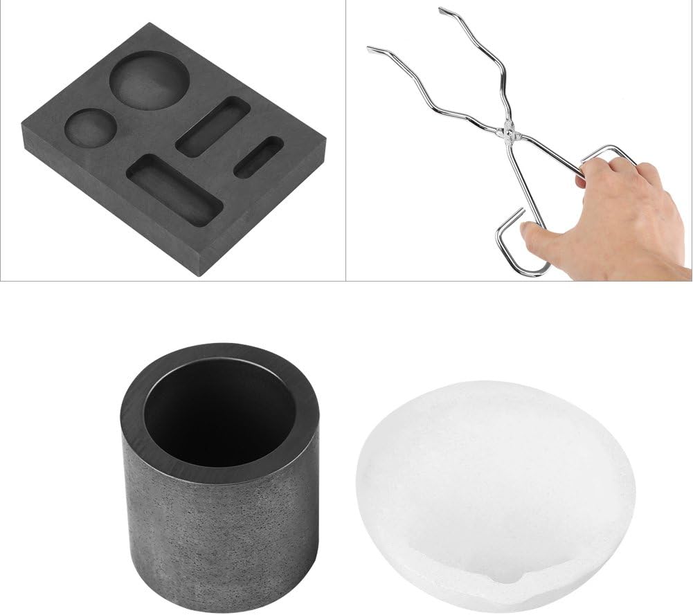 Graphite Melting Kit, High Purity Graphite Crucible + Tong + Bowl ...