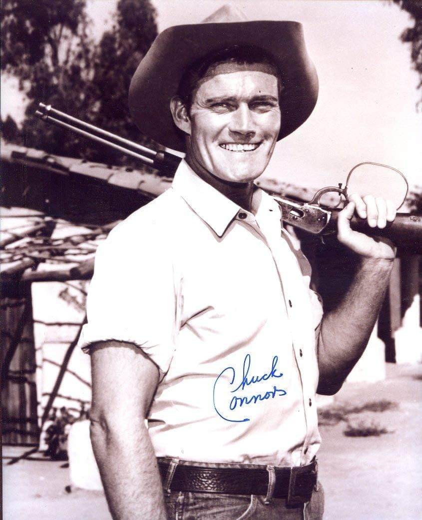 Chuck Connors (D.) Autographed/Original Signed 8x10 Sepia Photo Showing ...