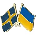 Amazon.com: Sweden Swedish Ukraine Ukrainian National Flag Crossed ...
