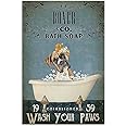 Amazon.com: FSDFS Dog Metal Tin Sign Boxer Co.bath Soap Wash Your Paws ...