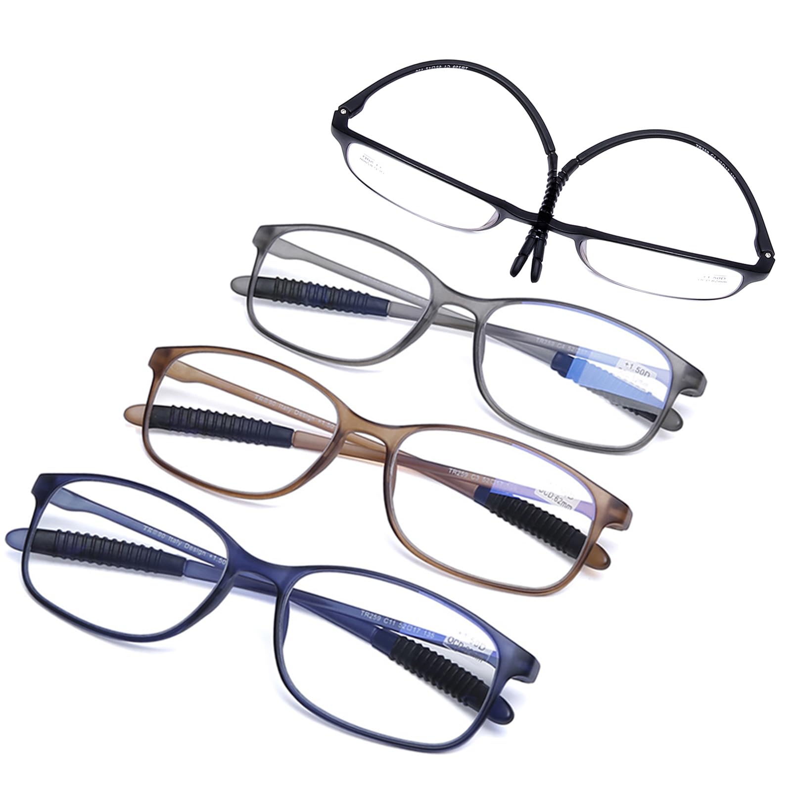 AQWANO Mens Reading Glasses Women 2.5 - Lightweight Flexible TR90 ...