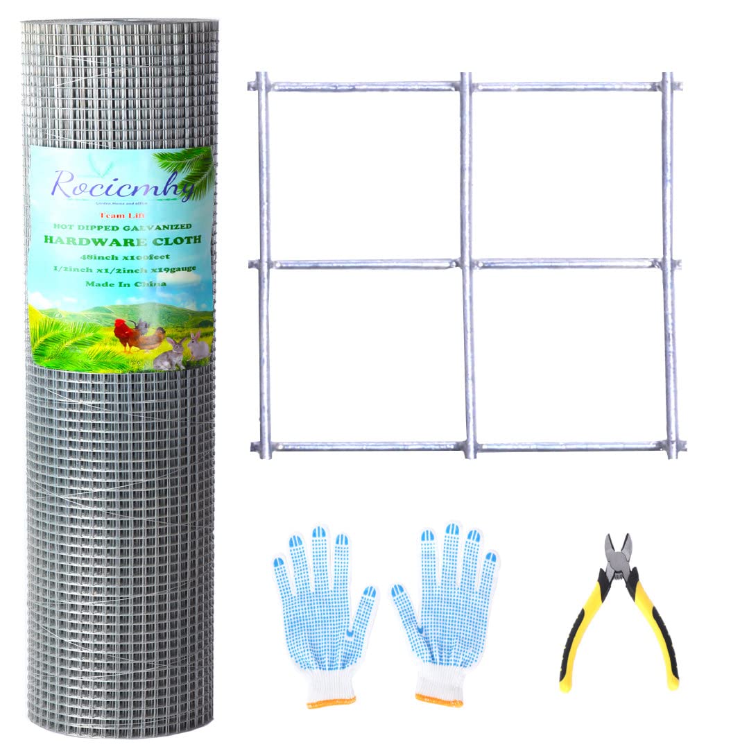 Rocicmhy Hardware Cloth 1/2 Inch 48x100 19Ga,Chicken Coop Wire,Hot ...
