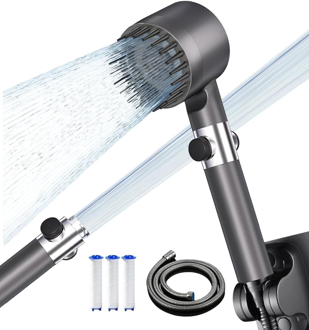 Ion Drops Filtered Shower Head with Handheld, High Pressure Multiple ...