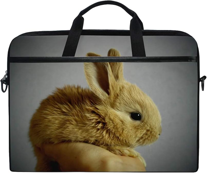 FANTAZIO Cute Baby Rabbit Laptop Shoulder Messenger Bag Case for 14 ...