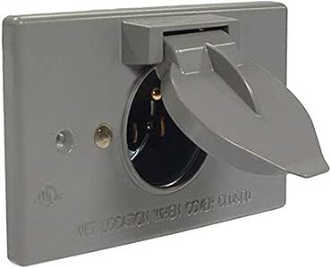 Hubbell RACO 1-Gang Weatherproof Cover, Horizontal, Motor Plug Base 1. ...