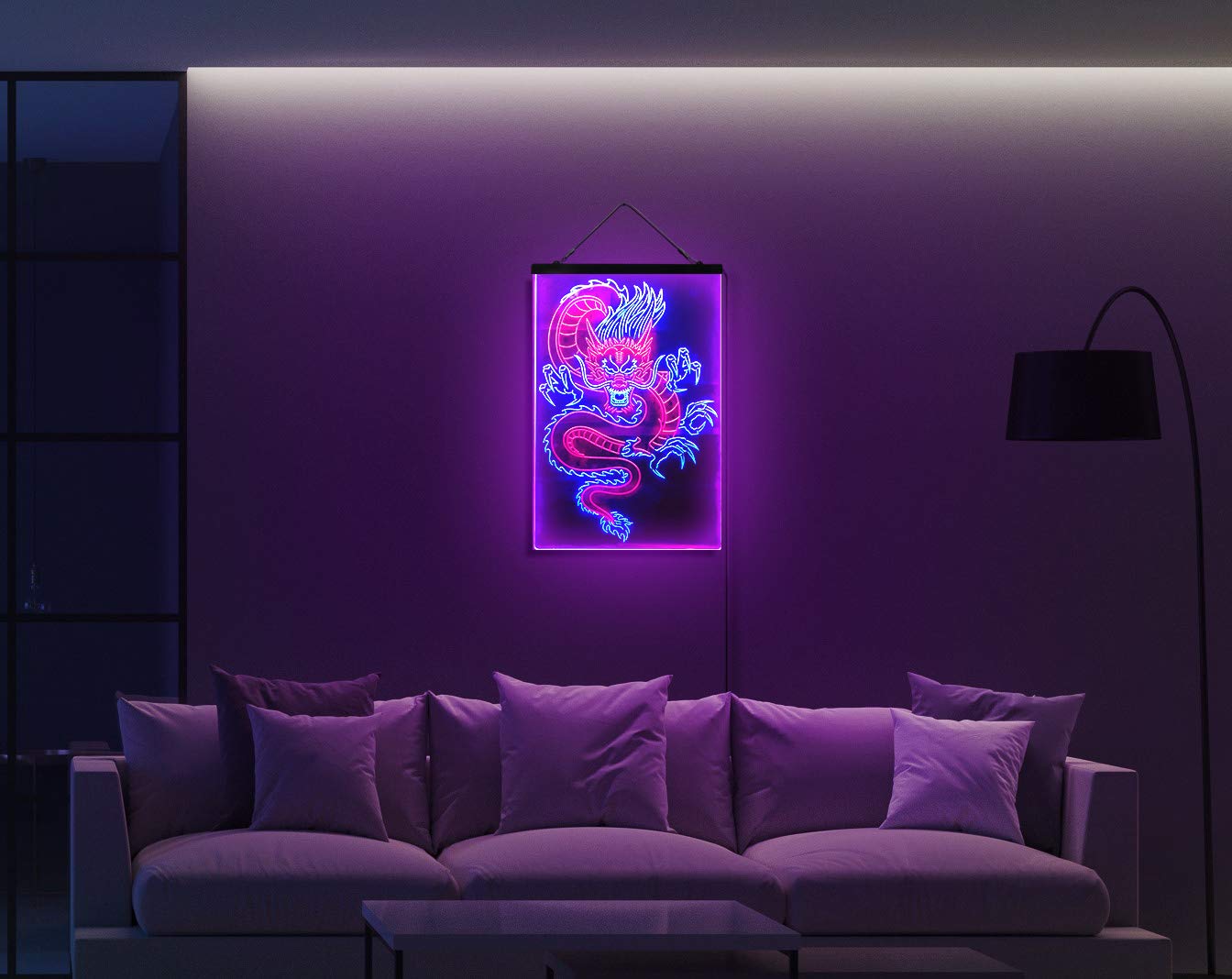 ADVPRO Chinese Dragon Room Display Dual Color LED Neon Sign Red & Blue ...