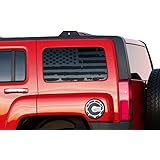 Amazon.com: Distressed USA Flag Decals for Hummer H3 in Matte Black for ...
