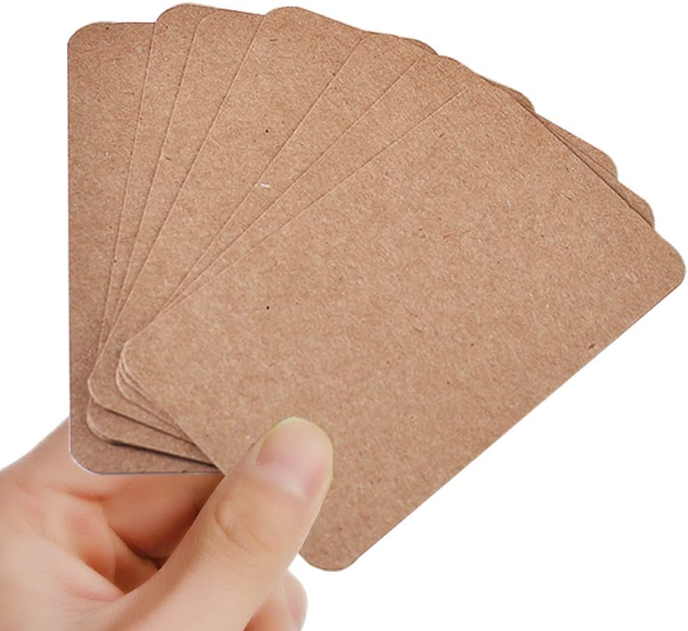 Kraft Paper Cards,100 Pieces Blank Cards Message Card Craft Cardboard ...