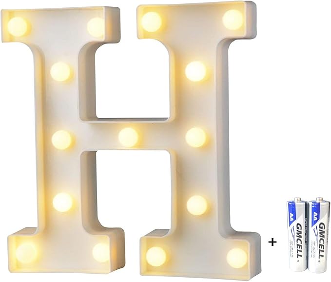 bemece LED Alphabet Letter Lights, Decorative Warm Plastic Light up ...