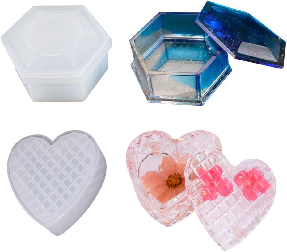 Amazon.com: ESA Supplies Jewelry Box Molds for Resin Storage Box Mold ...
