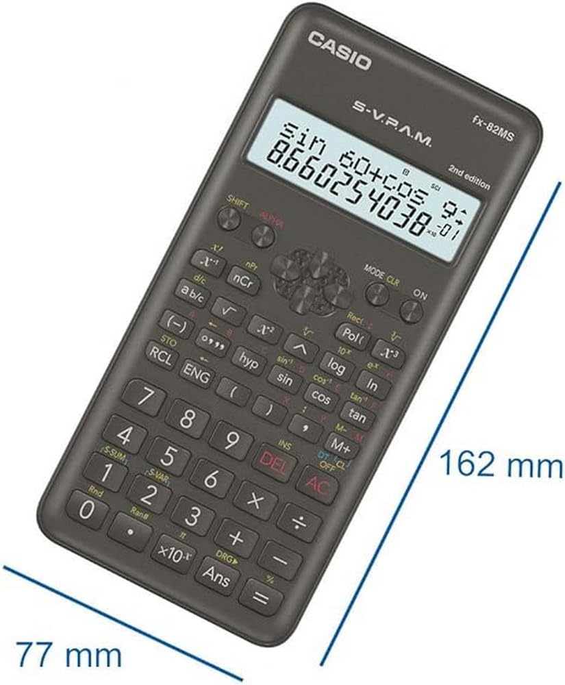 Casio FX-82MS-2-S-ET-B, Calculadora Científica, 1, Gris Oscuro