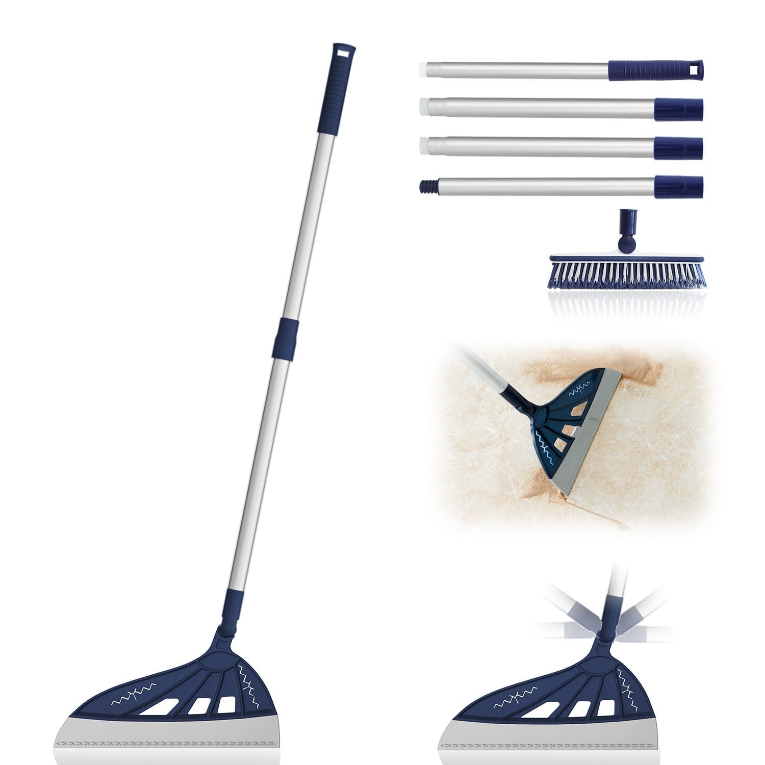 Magic Air Broom with V-Shape Brush, 2 in 1 Squeegee Broom for Floor ...