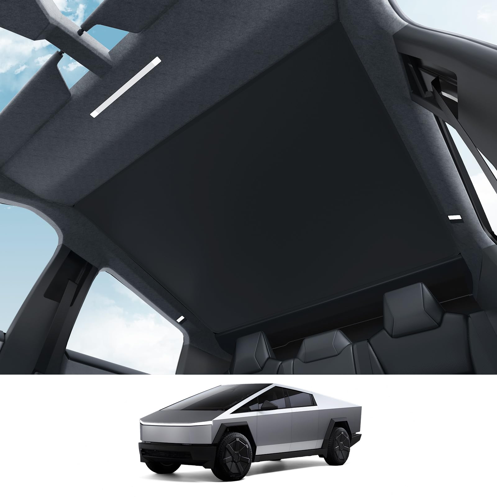 BASENOR 2024 2025 Upgraded Tesla Cybertruck Sunshade [Nano Ice Crystal ...