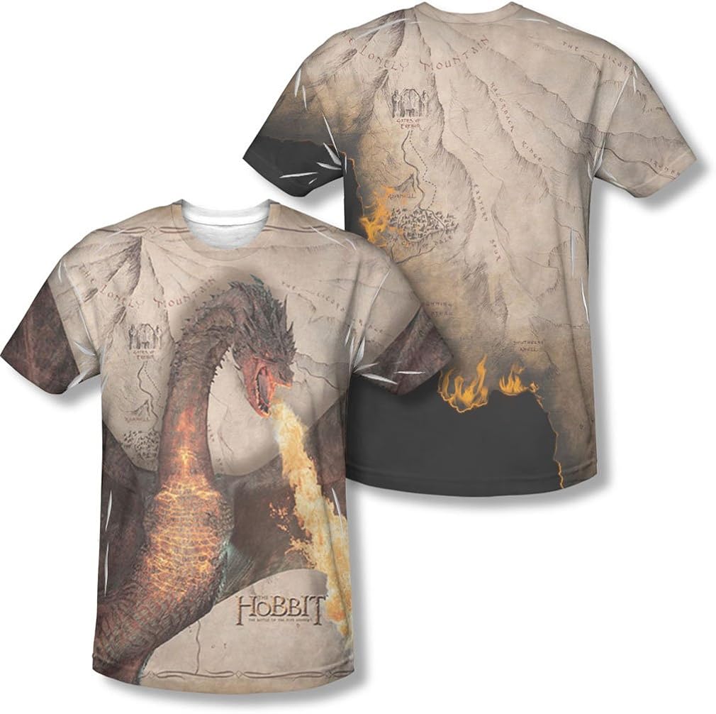 Amazon.com: Hobbit - Mens Smaug Attack (Front/Back) T-Shirt, XX-Large ...