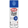 Krylon K08820007 'Dual' Superbond Paint and Primer, Gloss True Blue, 12 ...