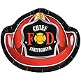 Amazon.com: Firefighter Party Fireman Hat Paper Dessert Plates - 7 ...