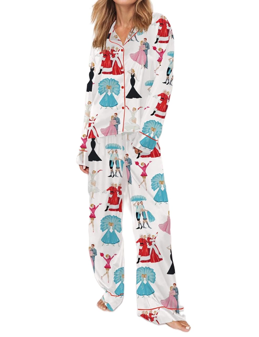 stock photo is a reference Satin Silk Christmas Pajamas Set for Women ...