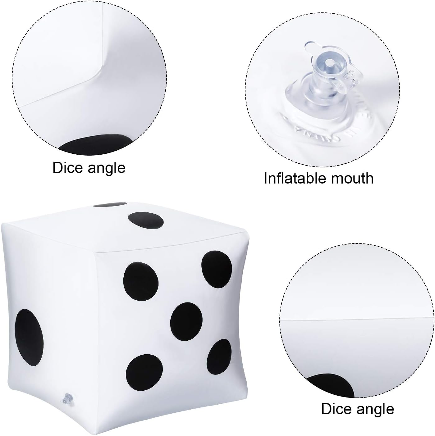 Blulu Giant Inflatable Dice 12 Inch Jumbo Dice White Jumbo Large ...