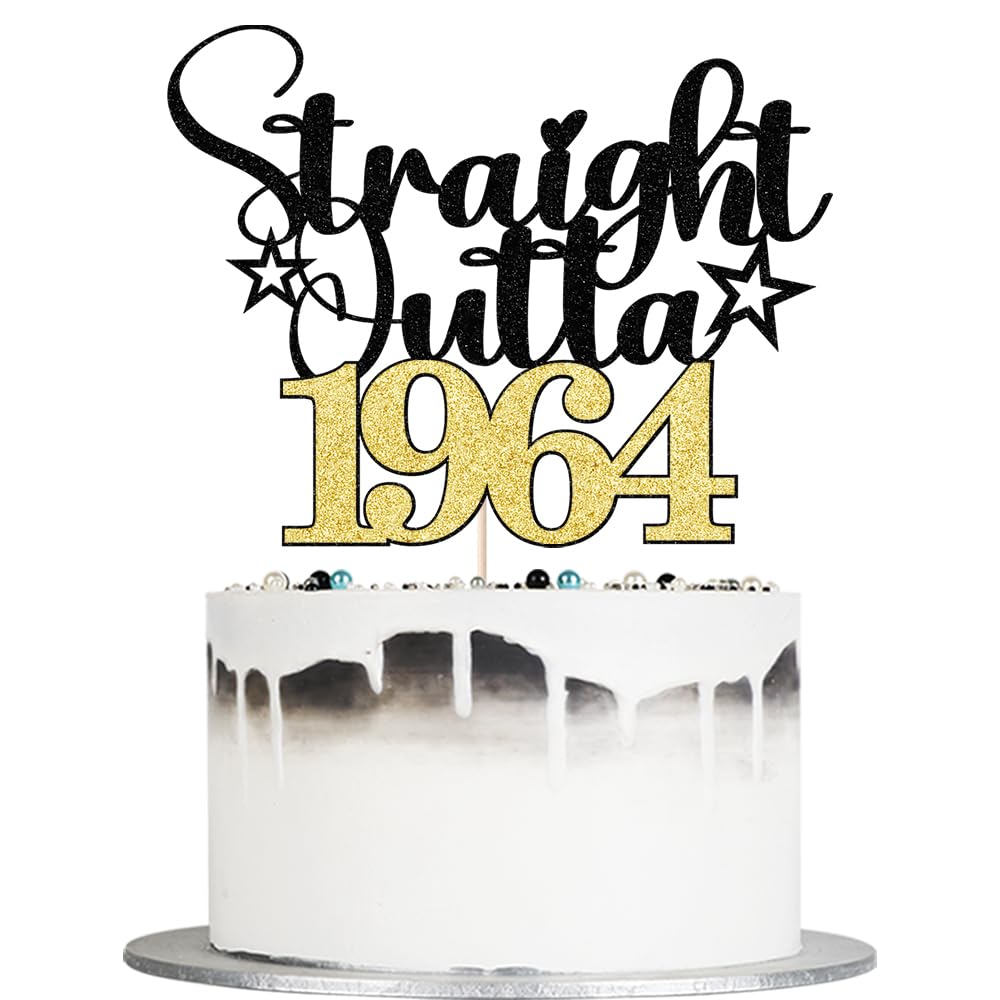 Auteby Straight Outta 1964 Cake Topper - Happy 60th Birthday Cake ...