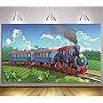 Amazon.com : GYA 7x5ft Stream Train Party Theme Backdrop for ...