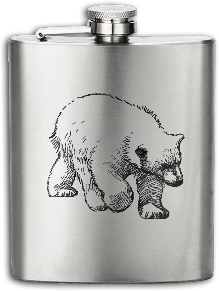 Bar Wine Tools Kitchen Dining Hip Flask For Liquor Mens Polar Bear Funny Fashion Stainless 